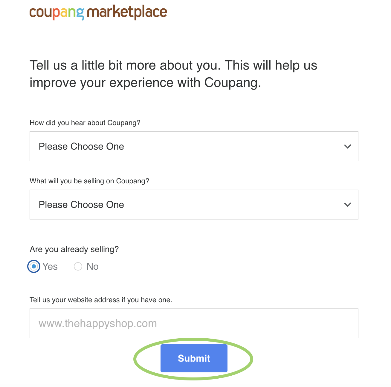 Signing Up to Coupang Marketplace - Coupang Marketplace